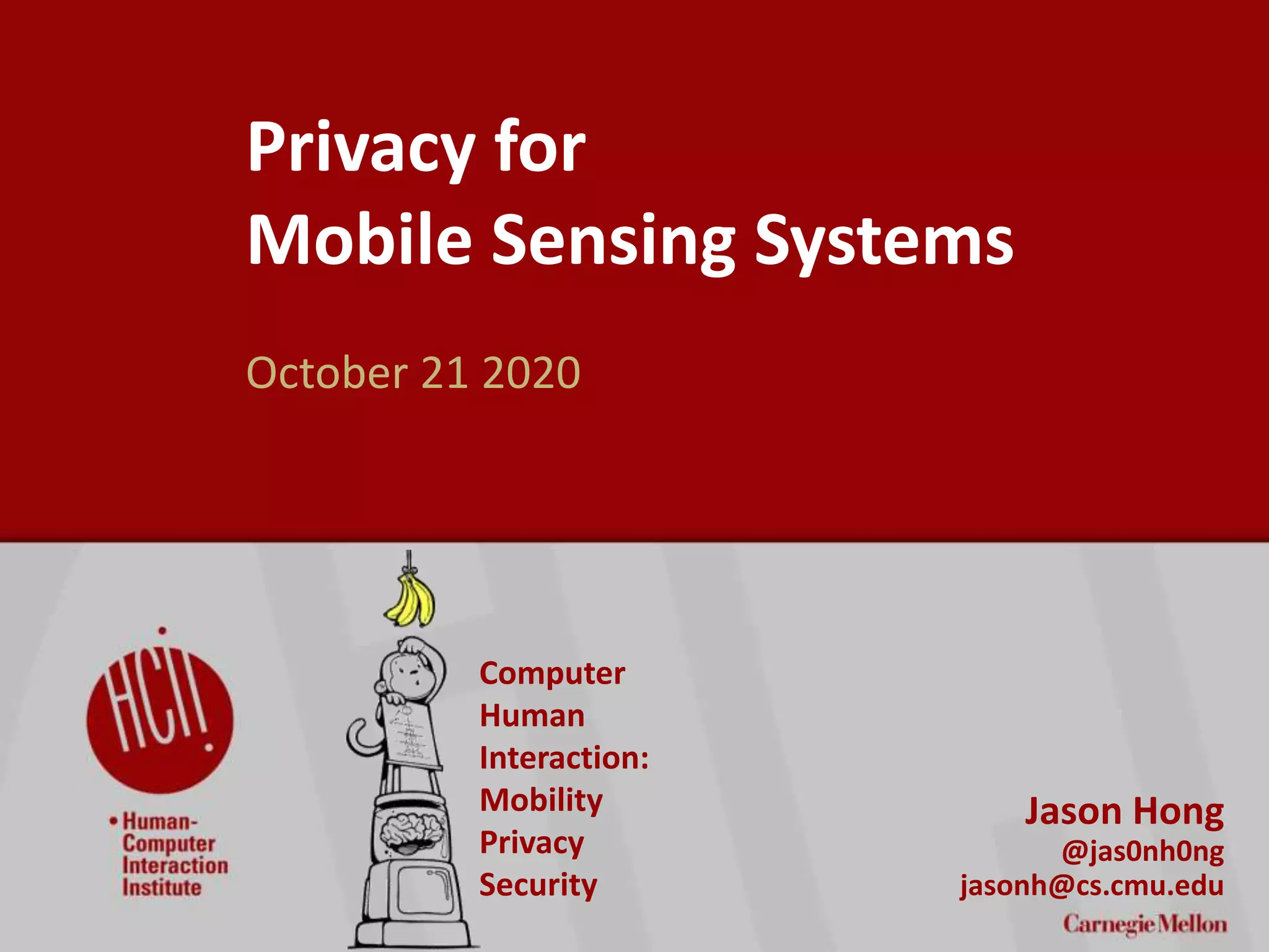 Privacy For Mobile Sensing Systems Ppt