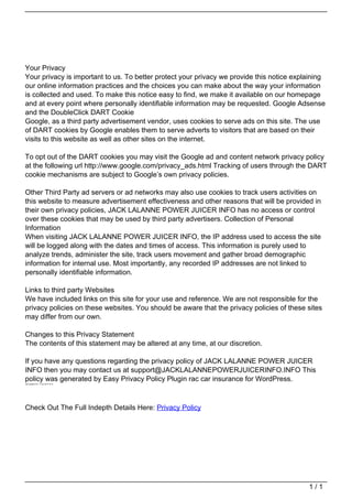 Privacy Policy | PDF