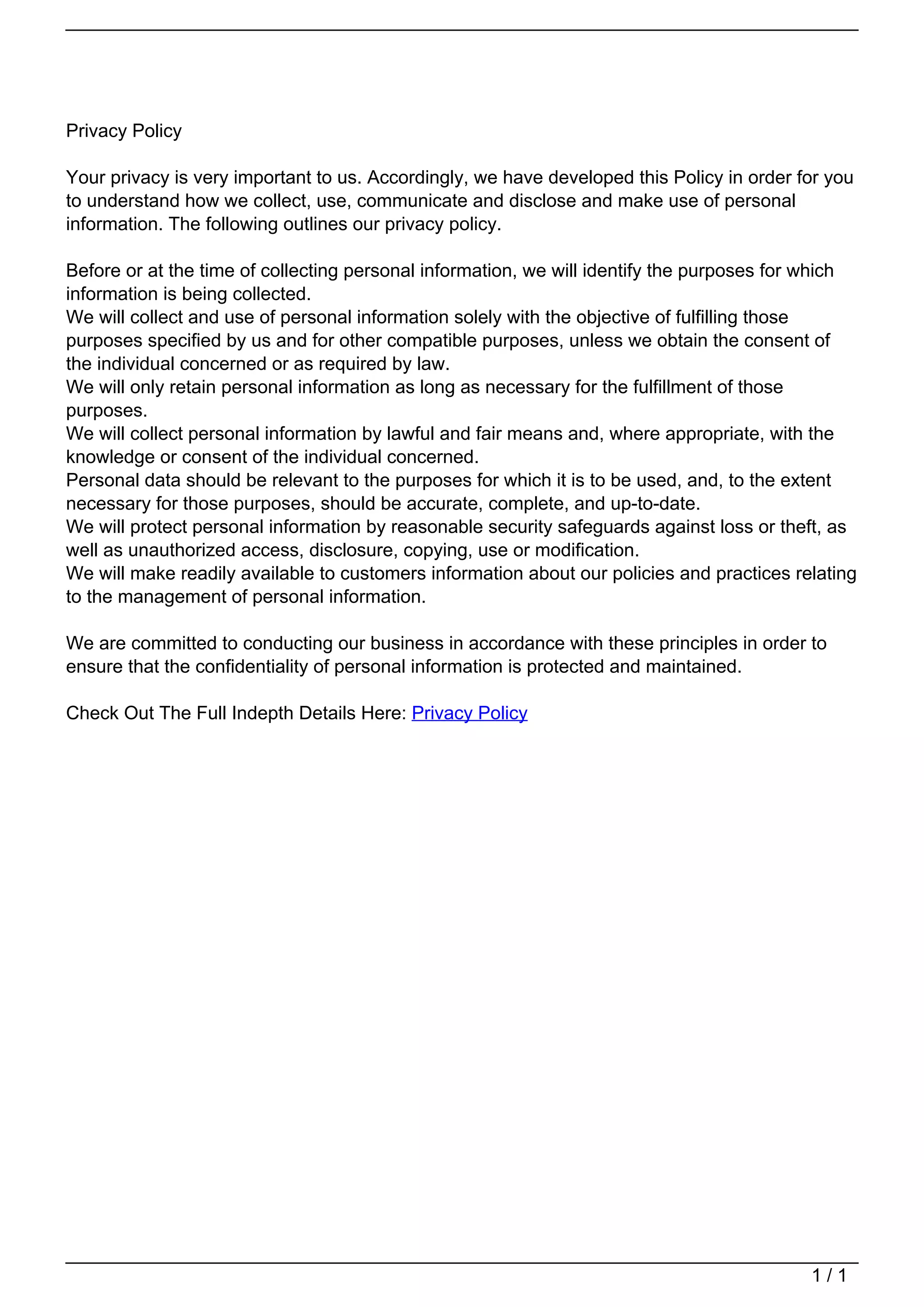 Privacy Policy | PDF