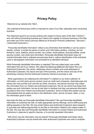 Privacy Policy | PDF