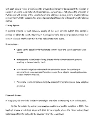 Privacy preserving distributed profile matching in proximity-based mobile social networks | DOCX