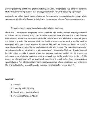JAVA 2013 IEEE MOBILECOMPUTING PROJECT Privacy preserving distributed profile matching in ...