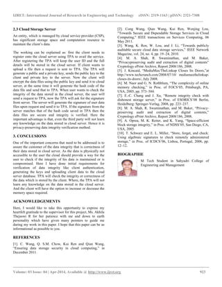 Privacy preserving external auditing for data storage security in cloud | PDF