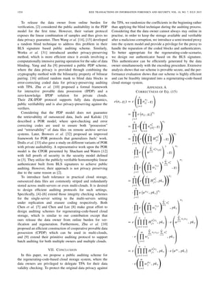 Privacy-Preserving Public Auditing for Regenerating-Code-Based Cloud Storage | PDF