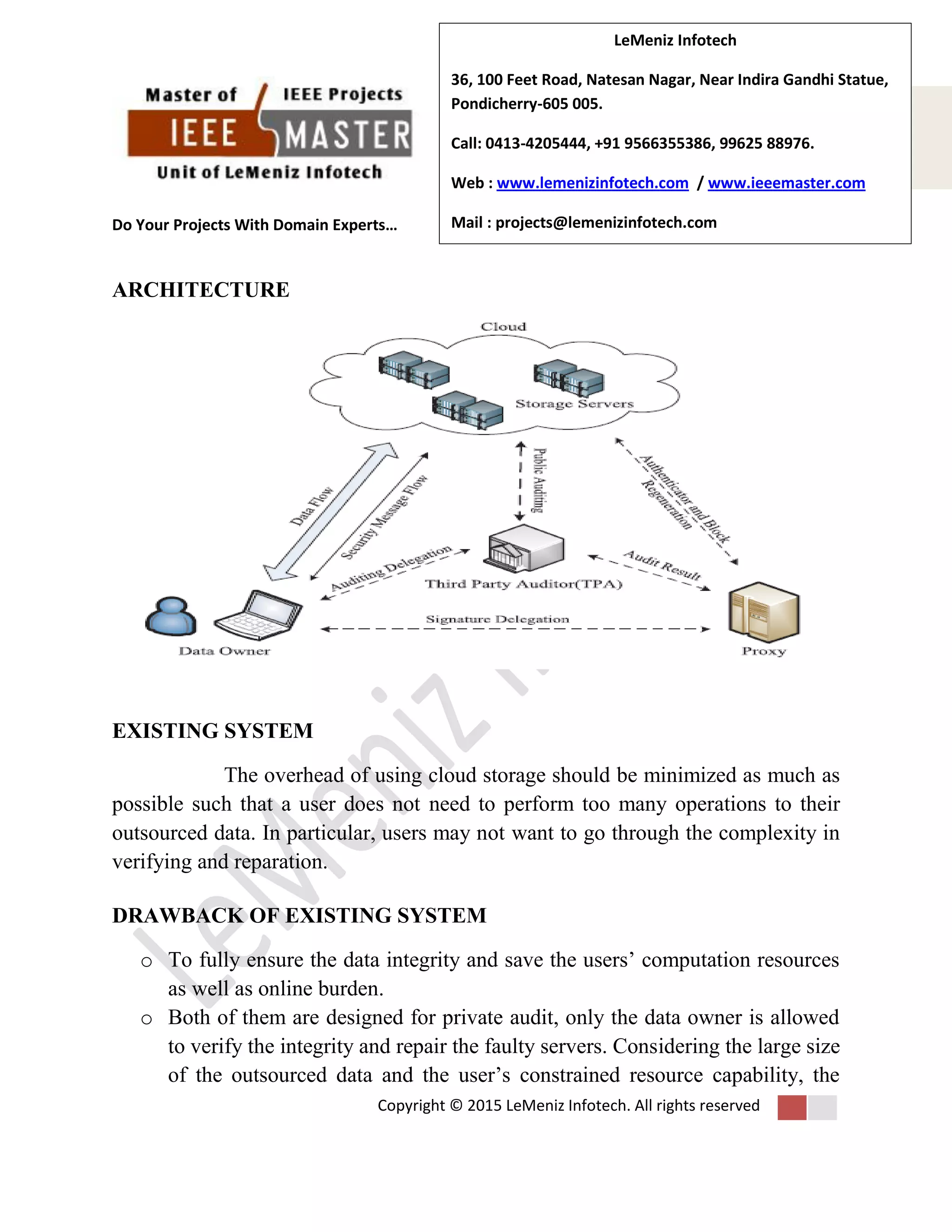 Privacy preserving public auditing for regenerating-code-based cloud storage | PDF