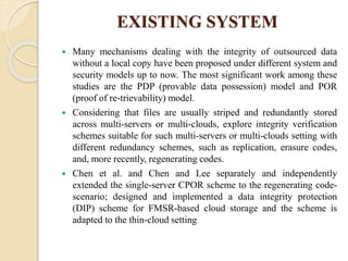 Privacy preserving public auditing for regenerating-code-based cloud ...