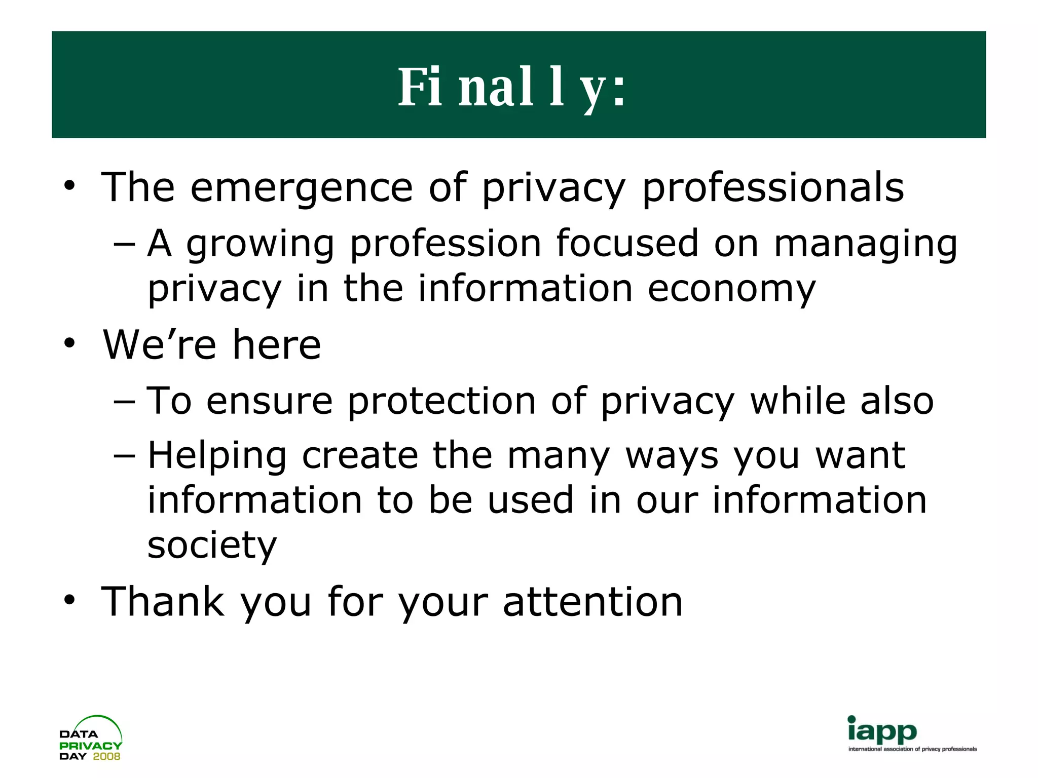 “Privacy Today” Slide Presentation | PPT