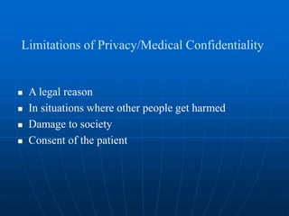 Patient PRIVACY AND MEDICAL CONFIDENTIALITY.ppt