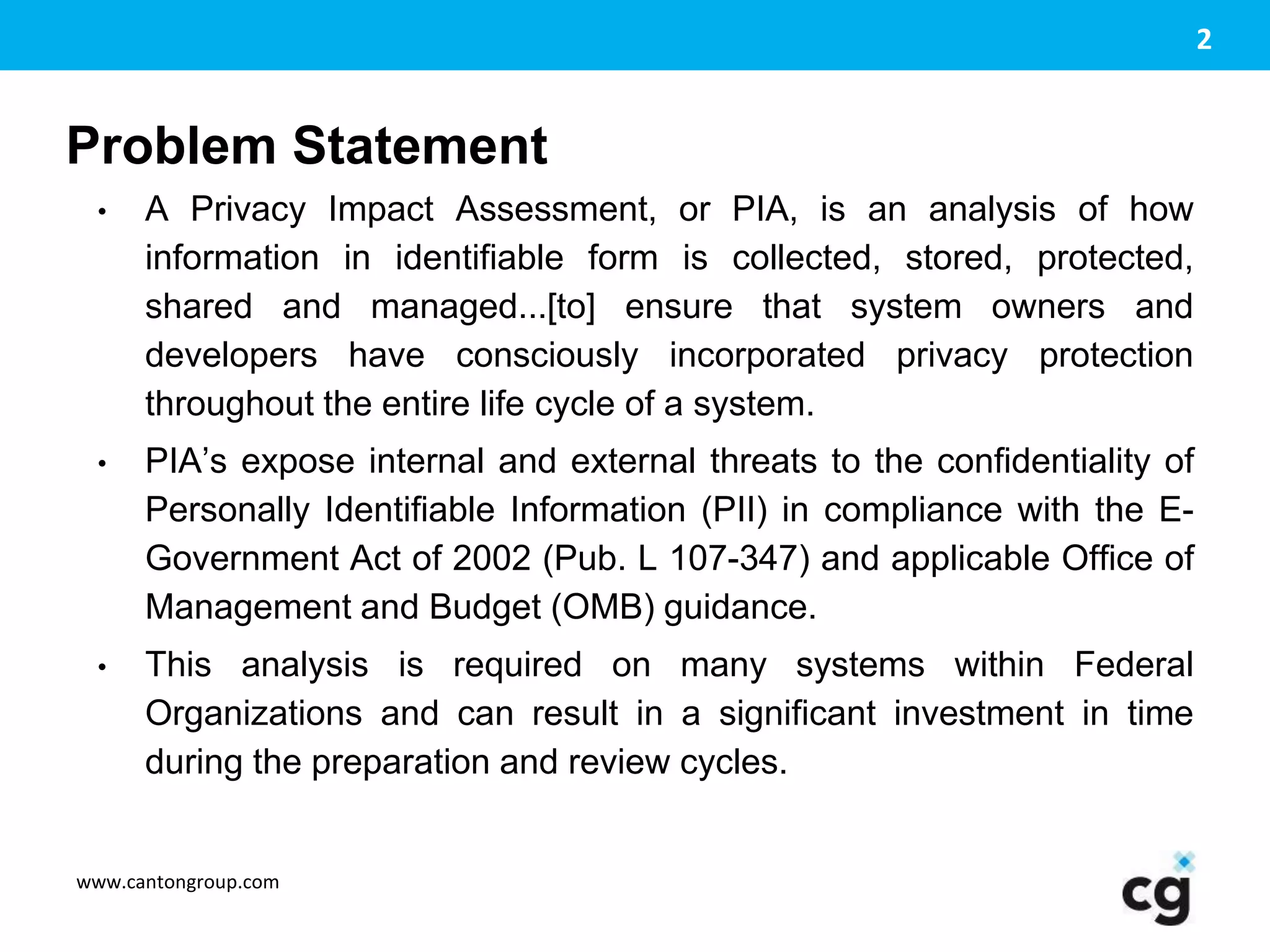 Privacy Impact Assessment Management System (PIAMS) | PDF