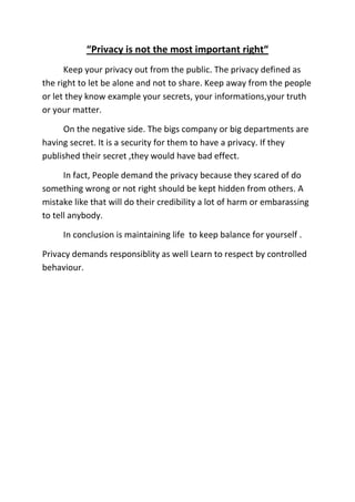 Privacy is not the most important right | DOCX