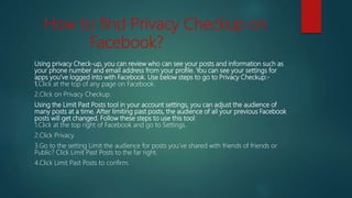 Privacy on facebook ppt | PPT