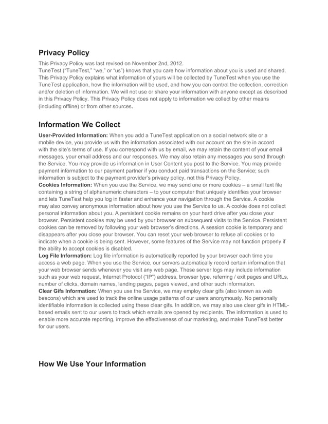 Privacy policy | PDF
