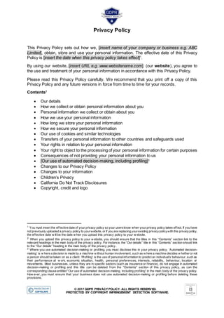 GDPR Privacy Policy | PDF