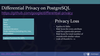 Patterns and Packages in PostgreSQL for Privacy Preservation | PPTX | Databases | Computer ...