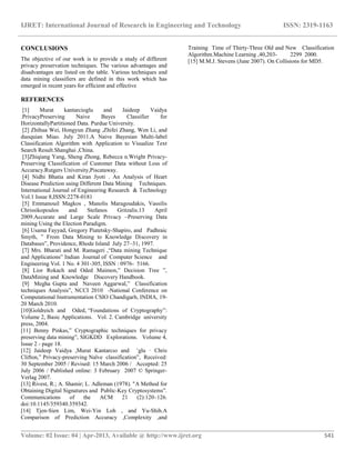 Privacy preservation techniques in data mining | PDF