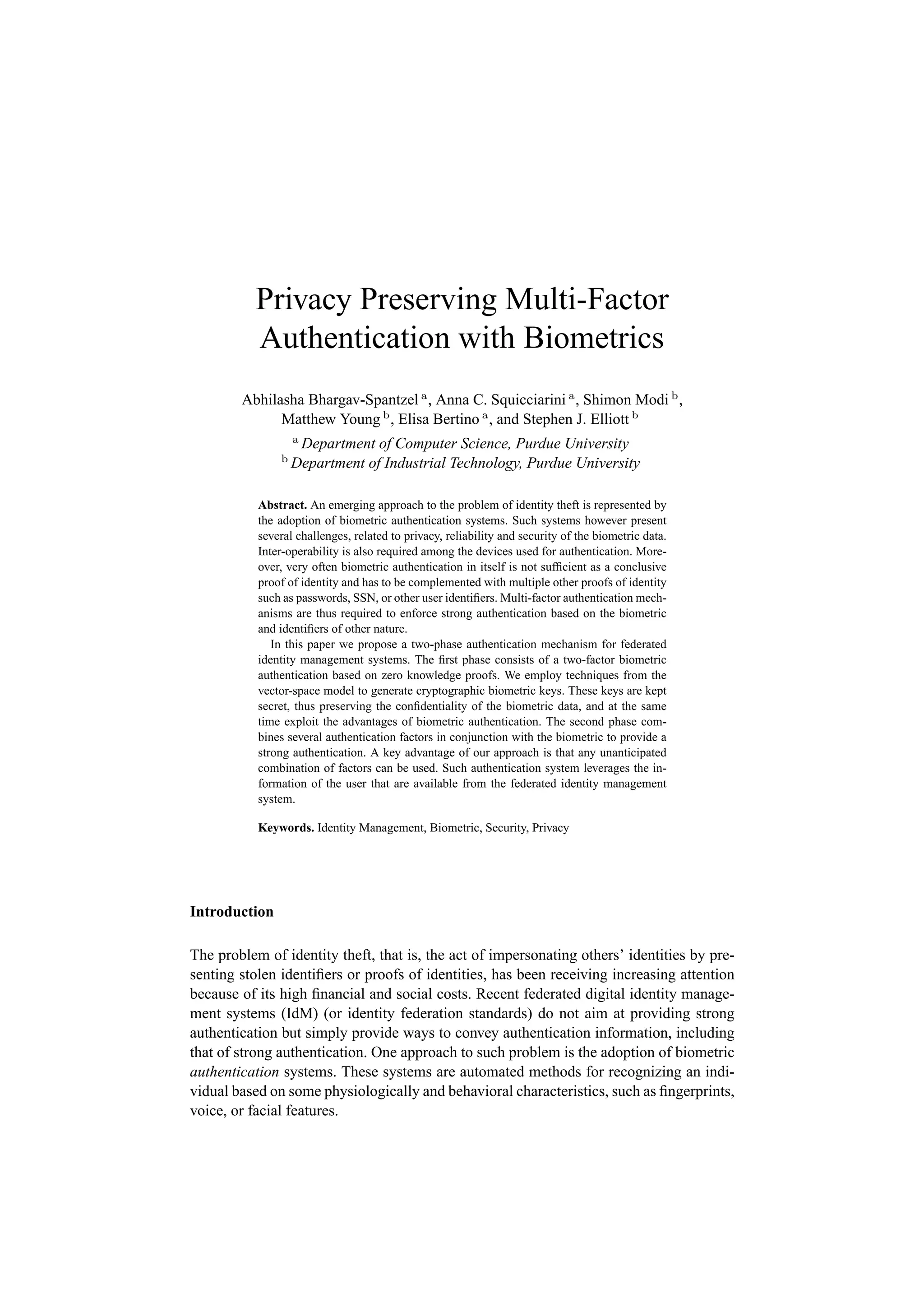 2007 Privacy Preserving Multi Factor Authentication With Biometrics Pdf