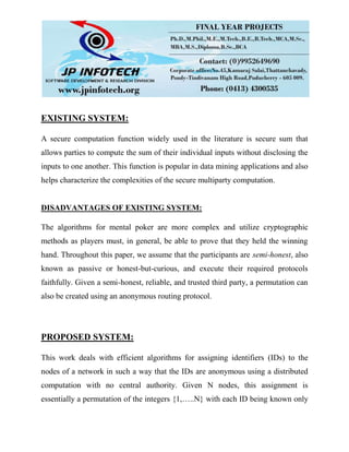 Privacy preserving data sharing with anonymous id assignment | DOCX ...