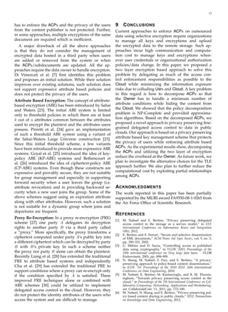 Privacy preserving delegated access control in public cloud | PDF