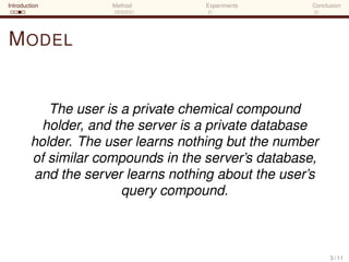 Privacy-Preserving Search for Chemical Compound Databases | PPT