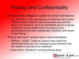 Privacy, Privilege And Confidentiality For Lawyers | PPT