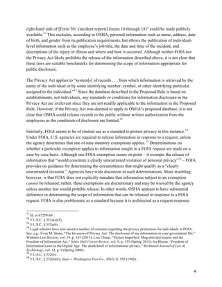 Privacy tool osha comments | PDF