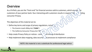 GLBA and CCPA Privacy Training preview | PPT