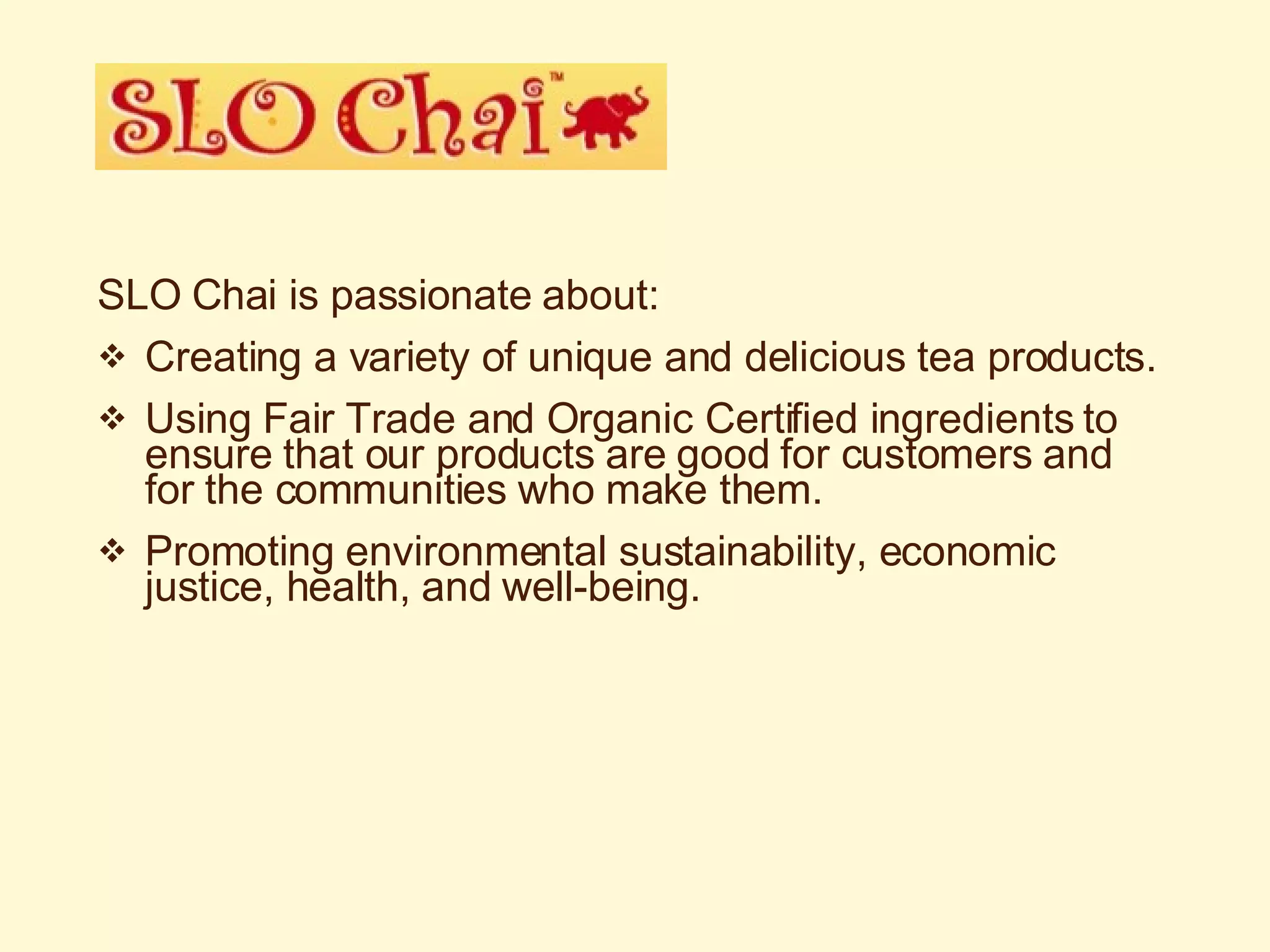 SLO Chai Private Label Tea Presentation | PPT