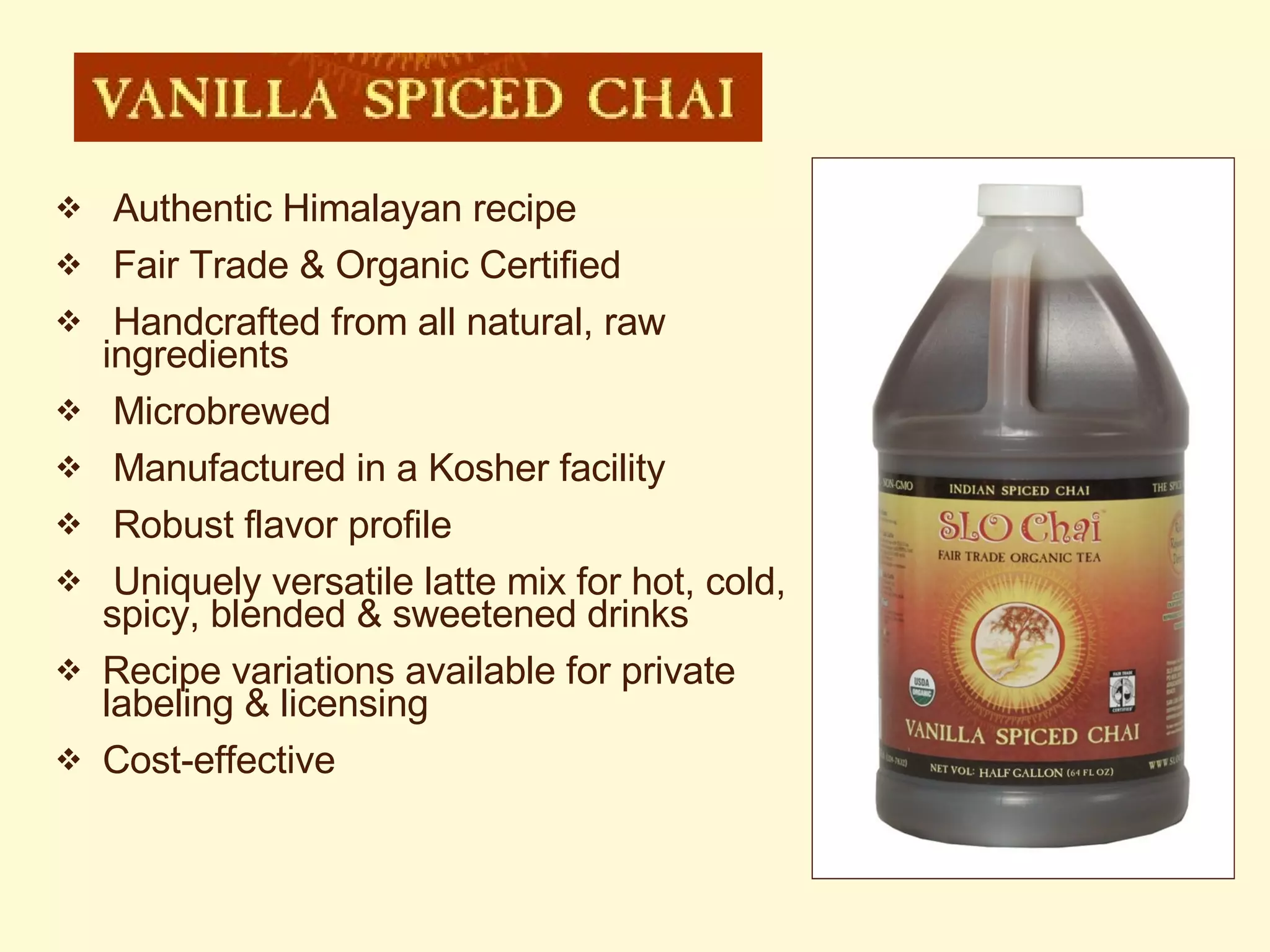 SLO Chai Private Label Tea Presentation | PPT