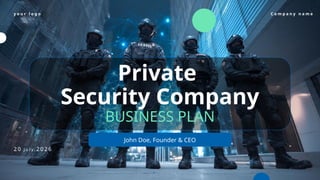 Private Security Company Business Plan Free PPT PowerPoint Template | PPTX