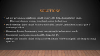 Pension Crisis - Canada - Defined Benefit Plan vs Defined Contribution Plans | PPT