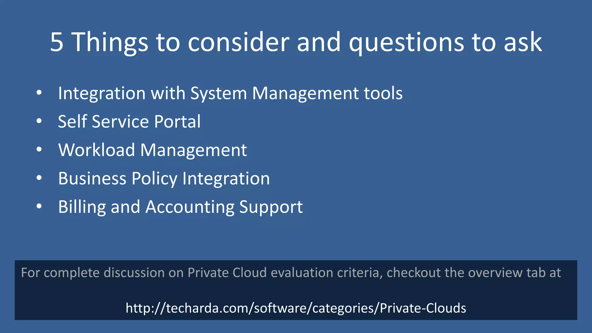 Private cloud infrastructure vendors | PDF
