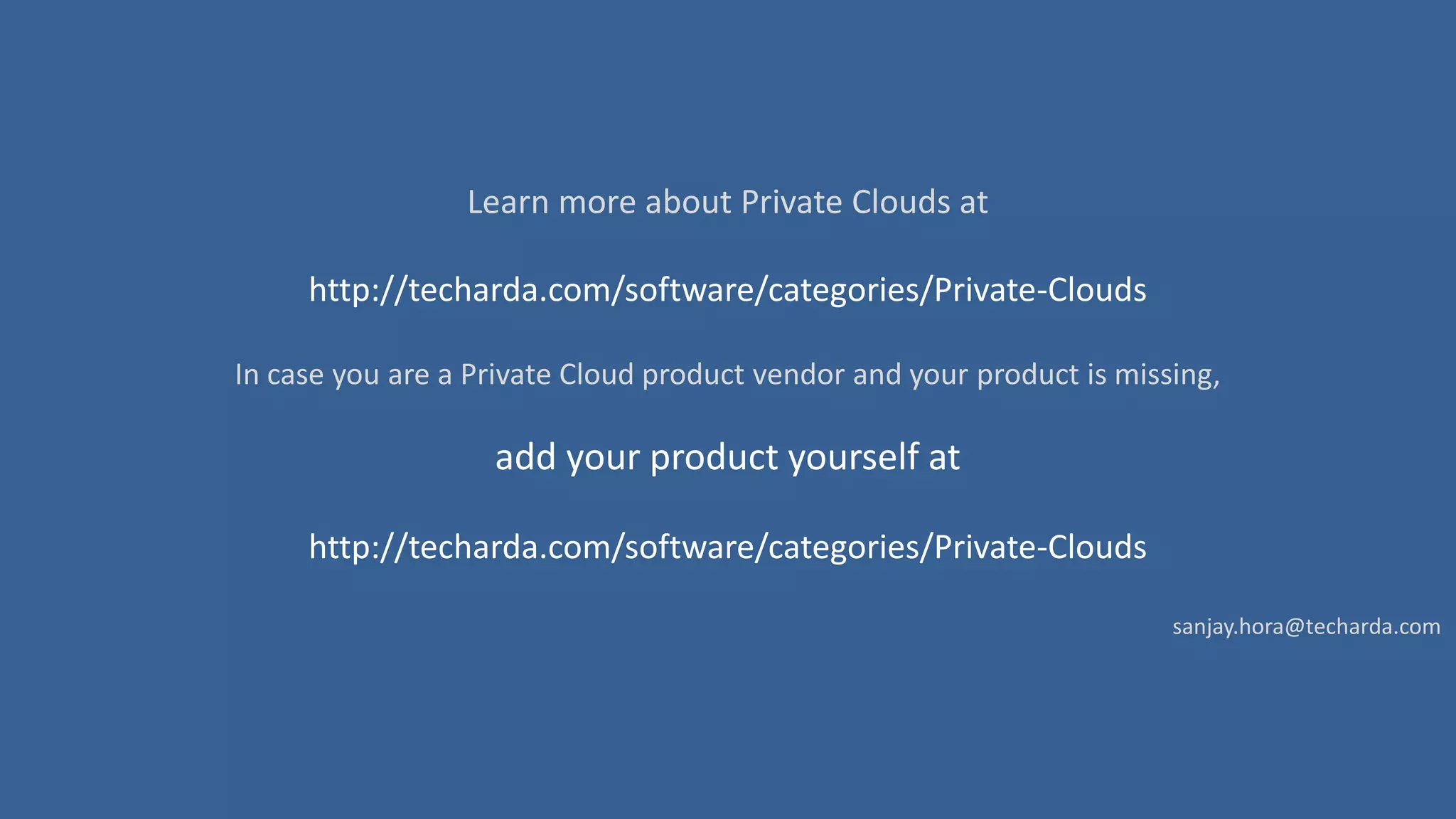 Private cloud infrastructure vendors | PDF