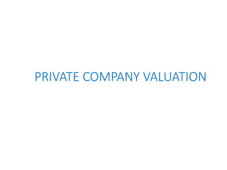 Private company valuation | PDF