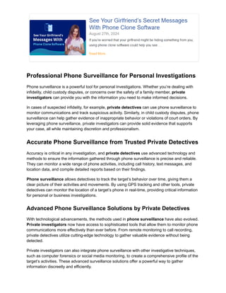Private Detective Services for Phone Surveillance | PDF