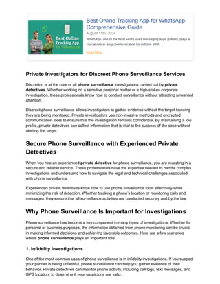 Private Detective Services for Phone Surveillance | PDF