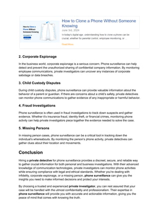 Private Detective Services for Phone Surveillance | PDF