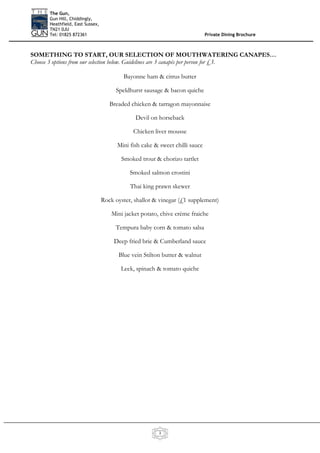 Private dining brochure gun formatted | PDF