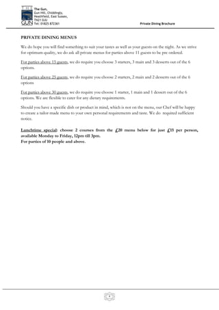 Private dining brochure gun formatted | PDF
