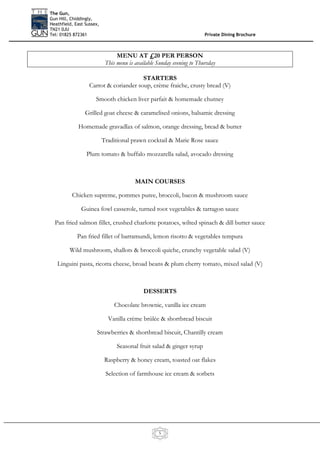 Private dining brochure gun formatted | PDF