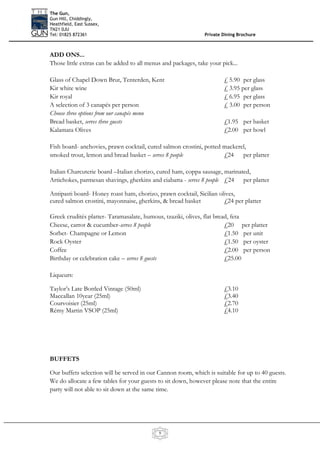 Private dining brochure gun formatted | PDF