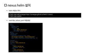 nexus helm 설치와 private docker repo 생성 | PPT