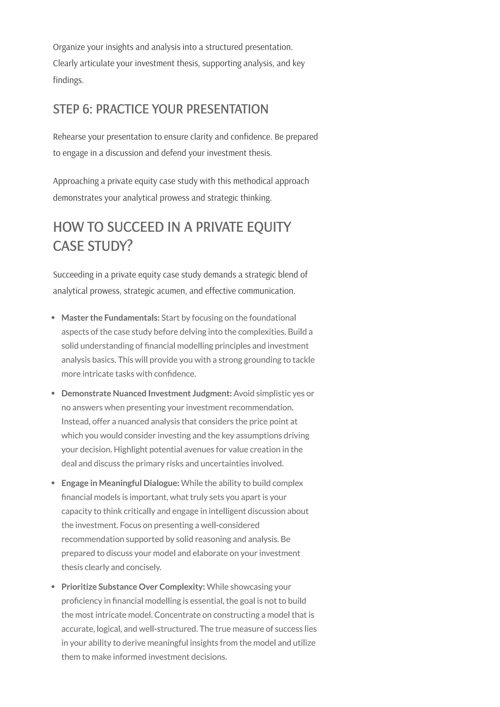 Private Equity Case Study Tips, Prompt & Presentation.pdf | Private Equity | Business Banking ...