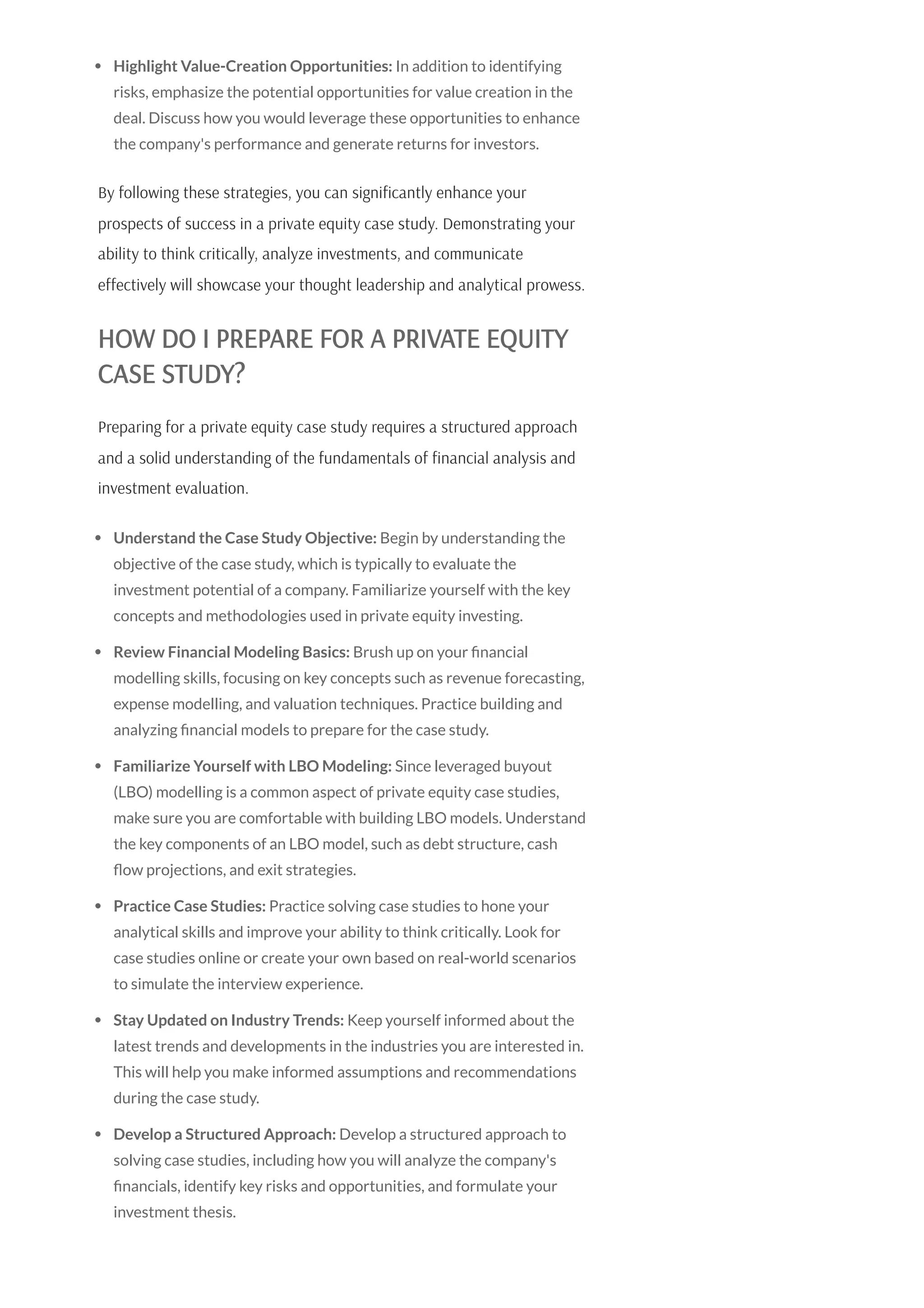 Private Equity Case Study Tips, Prompt & Presentation.pdf | Private Equity | Business Banking ...