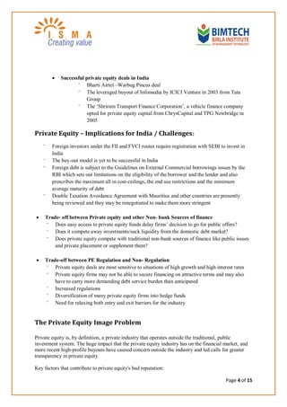 Private Equity in India | PDF