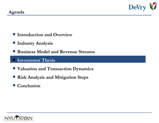 DeVry Inc. LBO Analysis. | PPT