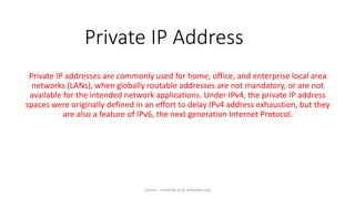 what is Private and publis ip address | PPTX