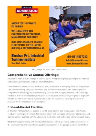 Private ITI in Rajasthan - Bhushan ITI.pptx