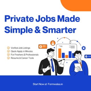 Smarter Private Job Search for Freshers & Professionals – Formwalaa | PDF