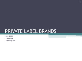 Private label brands | PPTX