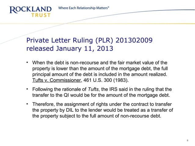 Private Letter Ruling (PLR) 201302009 | PPT | Home Financing | Personal ...